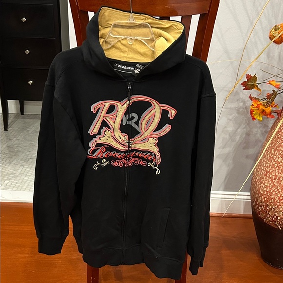 Rocawear | Shirts & Tops | Rocawear Black Hoodie With Gold And Red ...